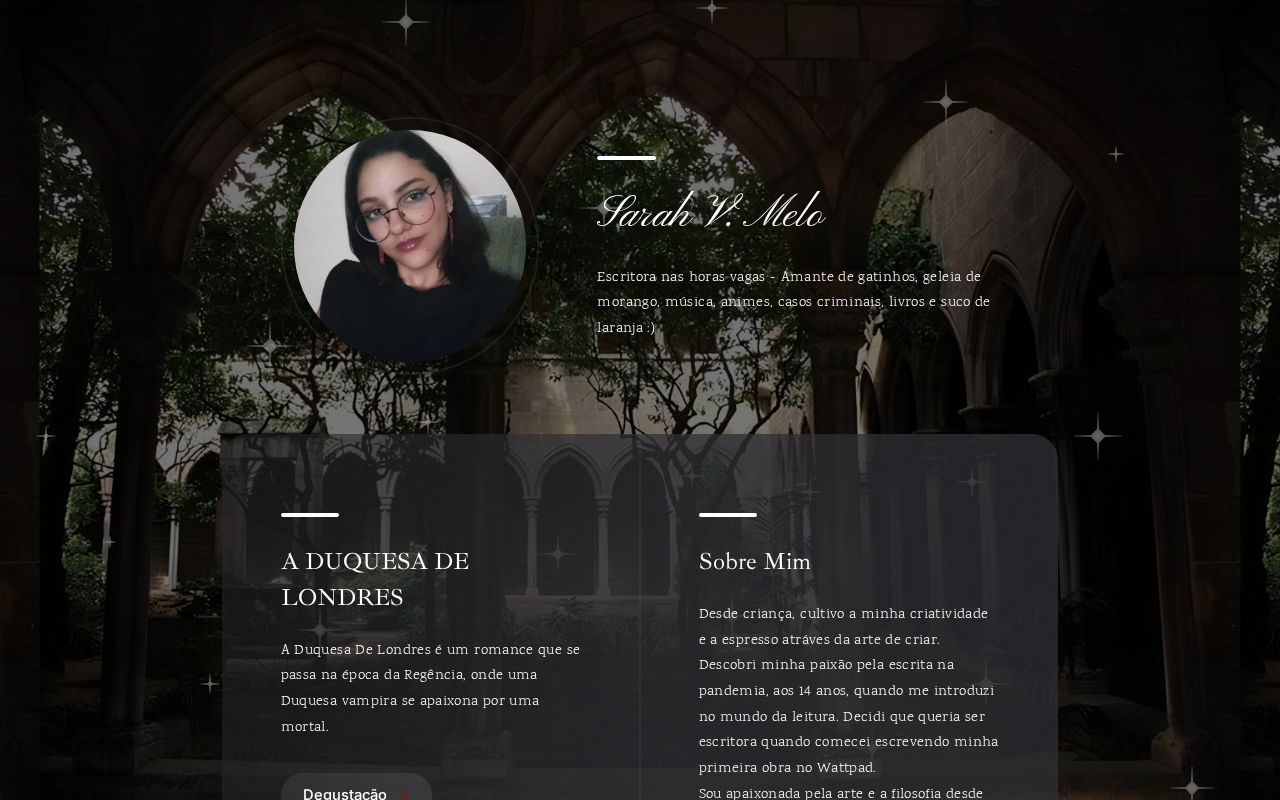 Sarah V. Melo | A autora